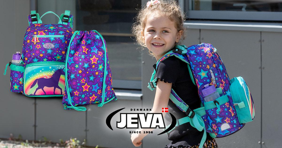 Begynderskoletaske JEVA START-UP inkl. gymnastikpose. 0.-2. kl.